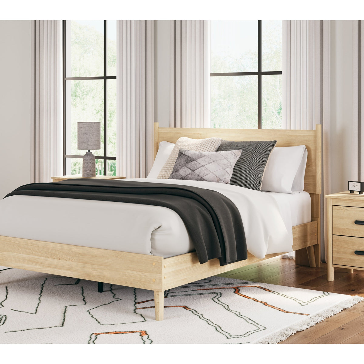 Ashley Furniture Cabinella Tan Queen Platform Panel Bed | Ornate Home