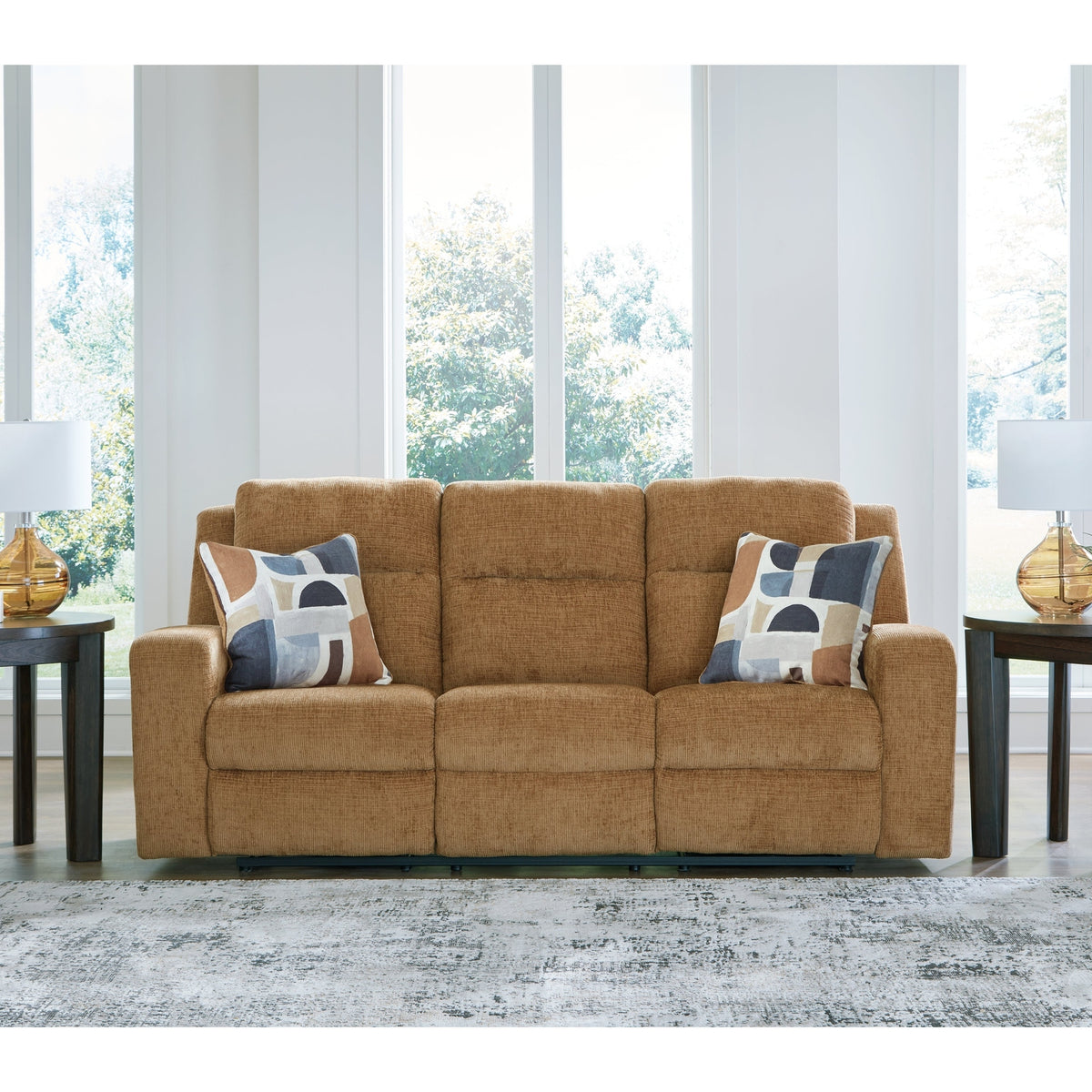Ashley Furniture Kanlow Honey Reclining Sofa | Ornate Home