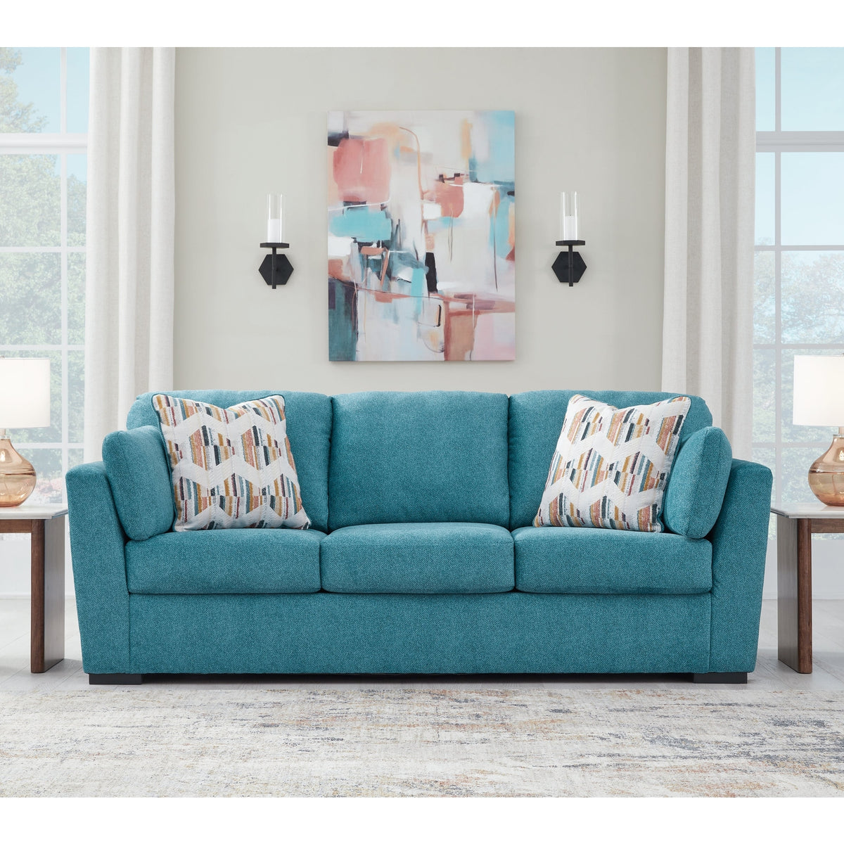 Ashley Furniture Keerwick Teal Sofa | Ornate Home