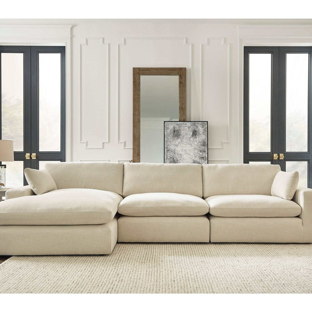 Elyza Linen Laf Corner Chaise Sectional