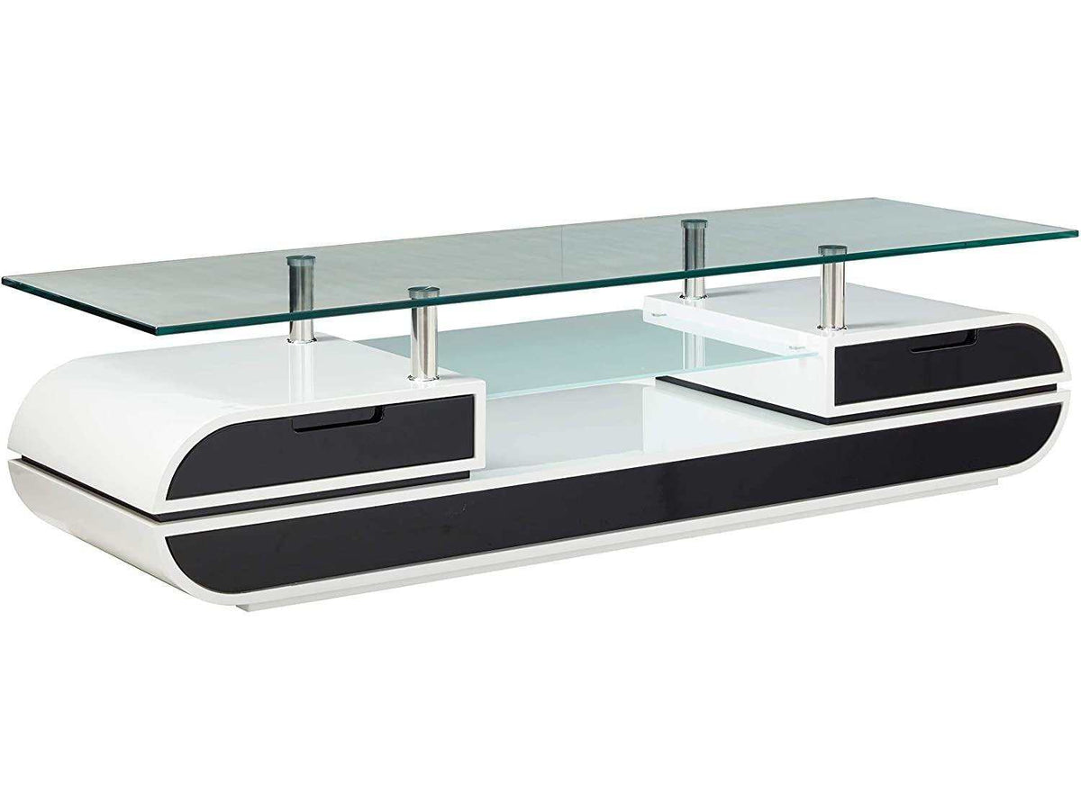 Furniture of America Evos Black & White TV Console | Ornate Home