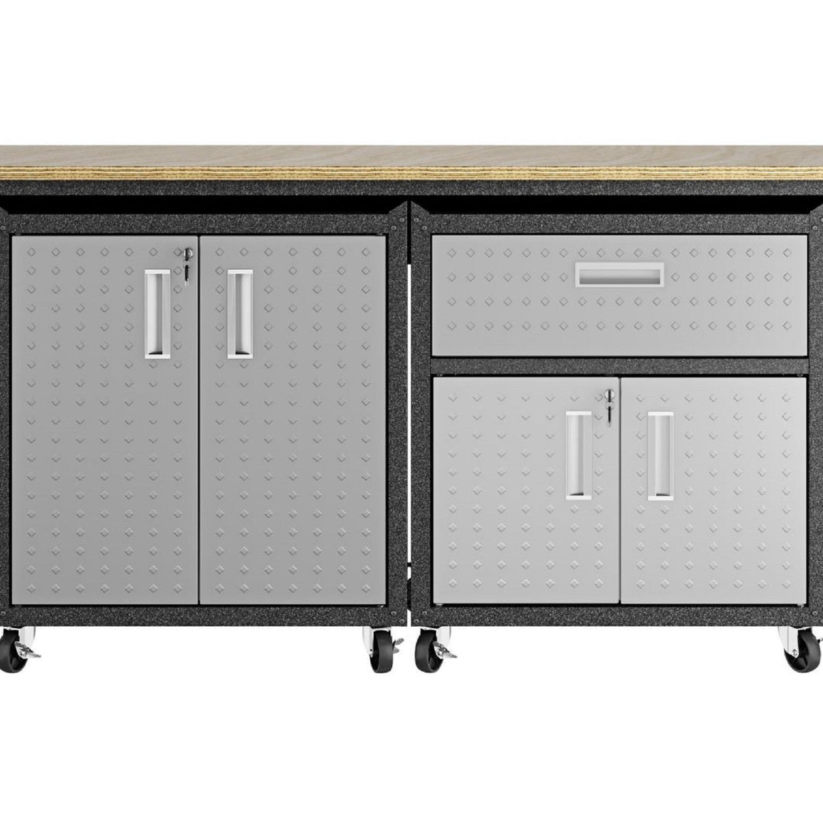 Manhattan Comfort 3-Piece Fortress Mobile Space-Saving Garage Cabinet ...