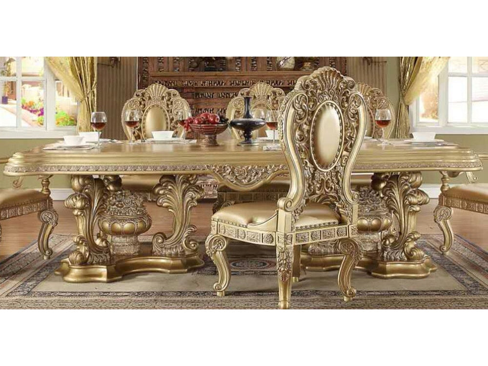 Clarissa Bright Gold Rectangular Dining Table / HD-8016