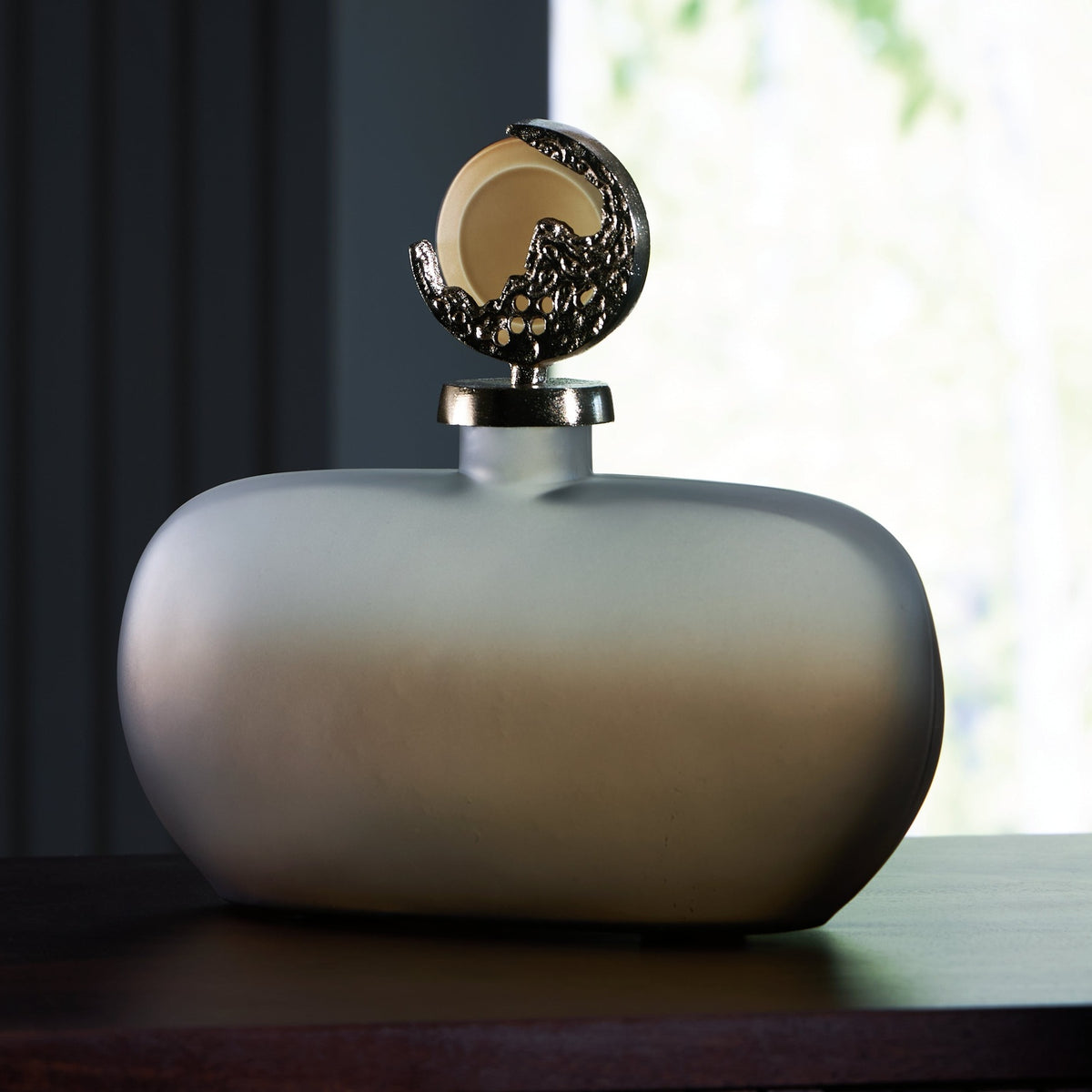 Acario Taupe/Gold Finish Jar | Ornate Home