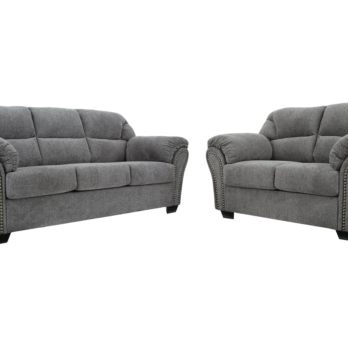 Ashley Furniture Allmaxx Pewter Sofa and Loveseat | Ornate Home