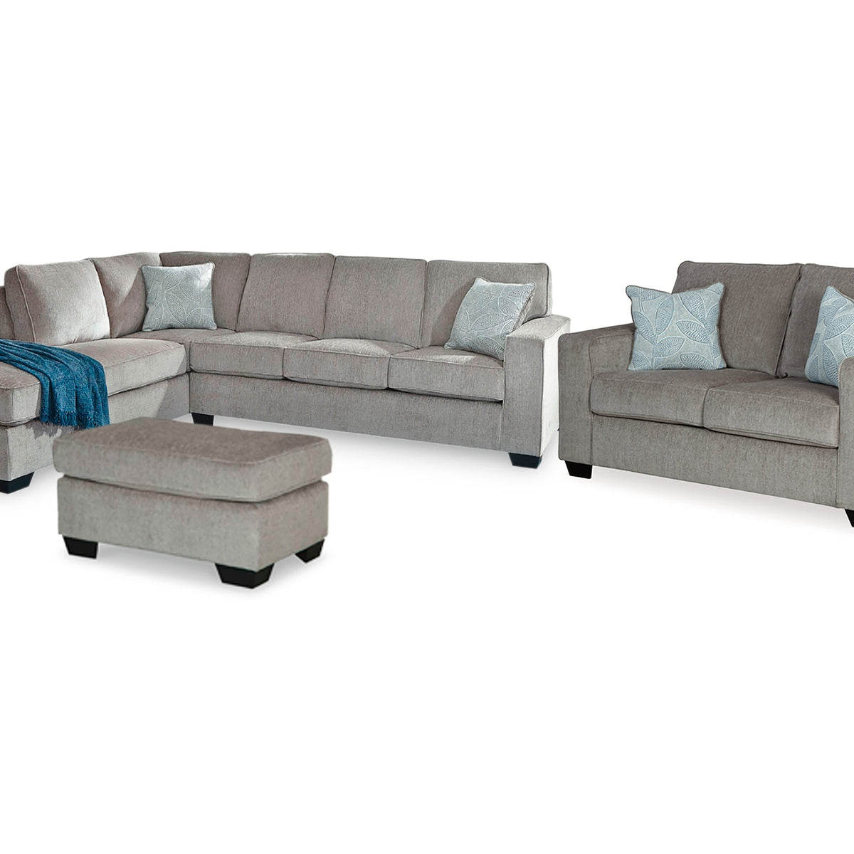 Ashley Furniture Altari Alloy 2-Piece Sectional with Chaise, Loveseat ...