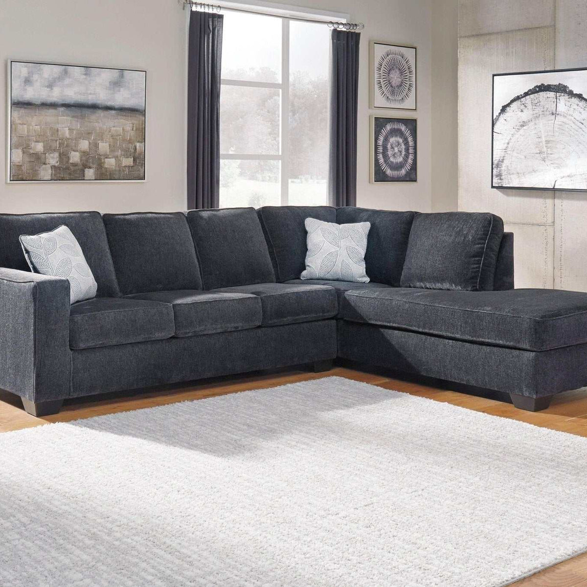 Ashley Furniture Altari Slate 2pc Sectional Sofa w/ RAF Chaise (Online ...