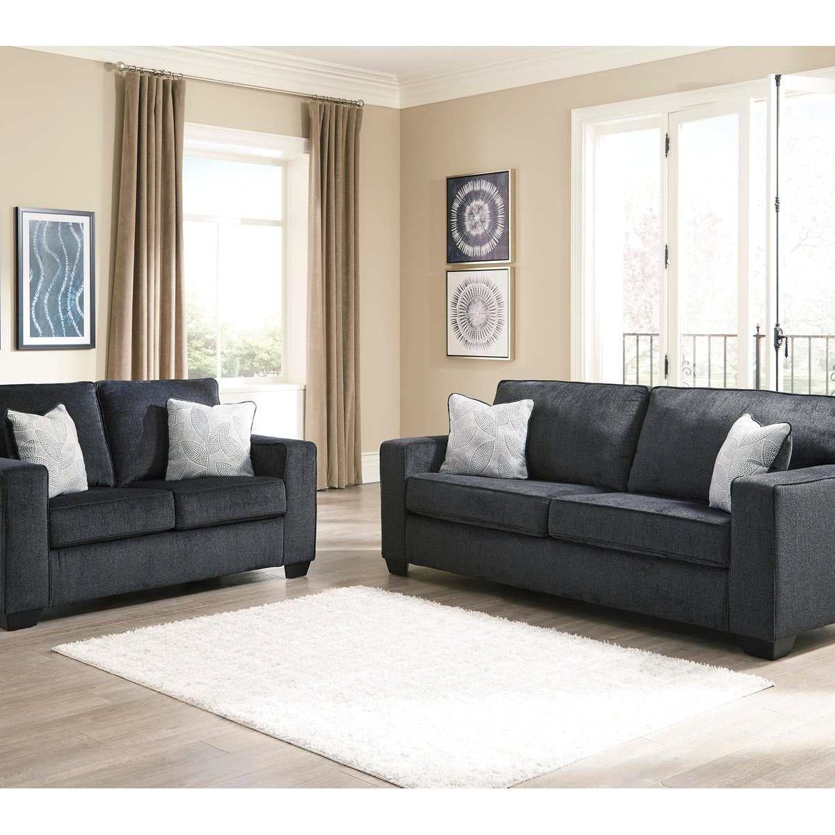 Ashley Furniture Altari Slate Stationary Sofa & Loveseat / 2pc (Online ...