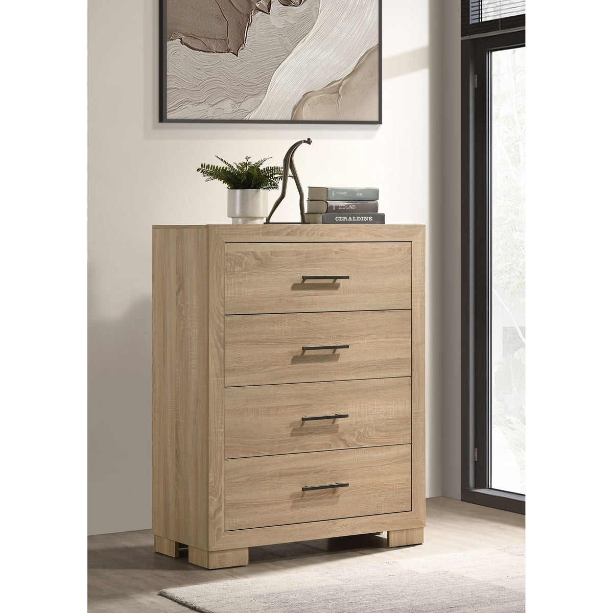 Coaster Arielle Light Oak 4-drawer Bedroom Chest of Drawers | Ornate Home