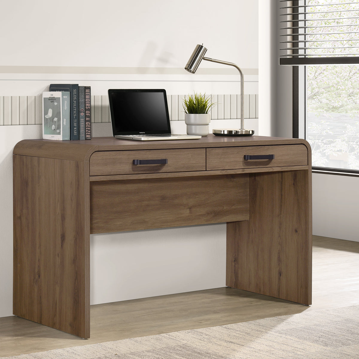 Crown Mark Nyomi Light Brown Writing Desk | Ornate Home
