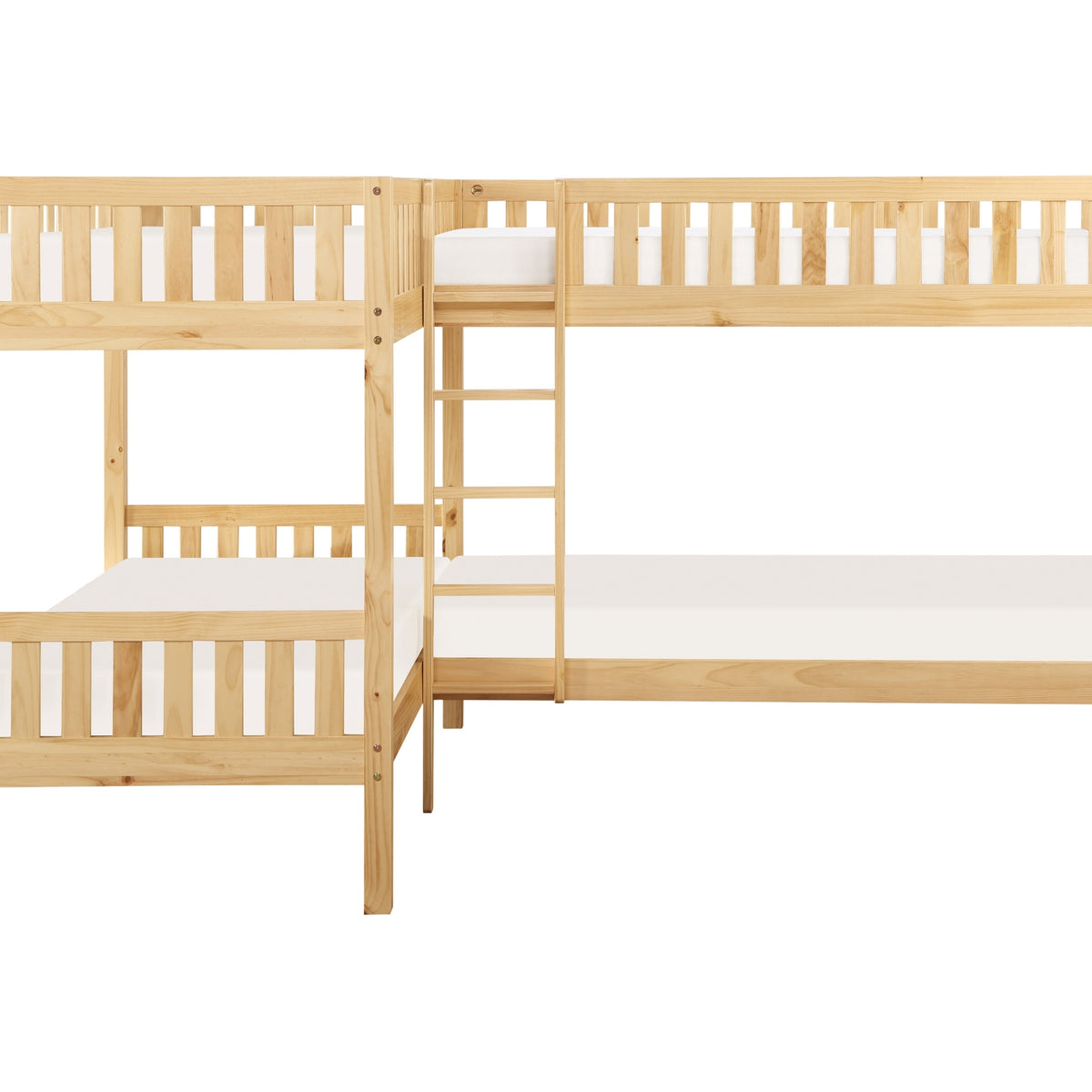 Homelegance Bartly Natural Pine Corner Bunk Bed | Ornate Home