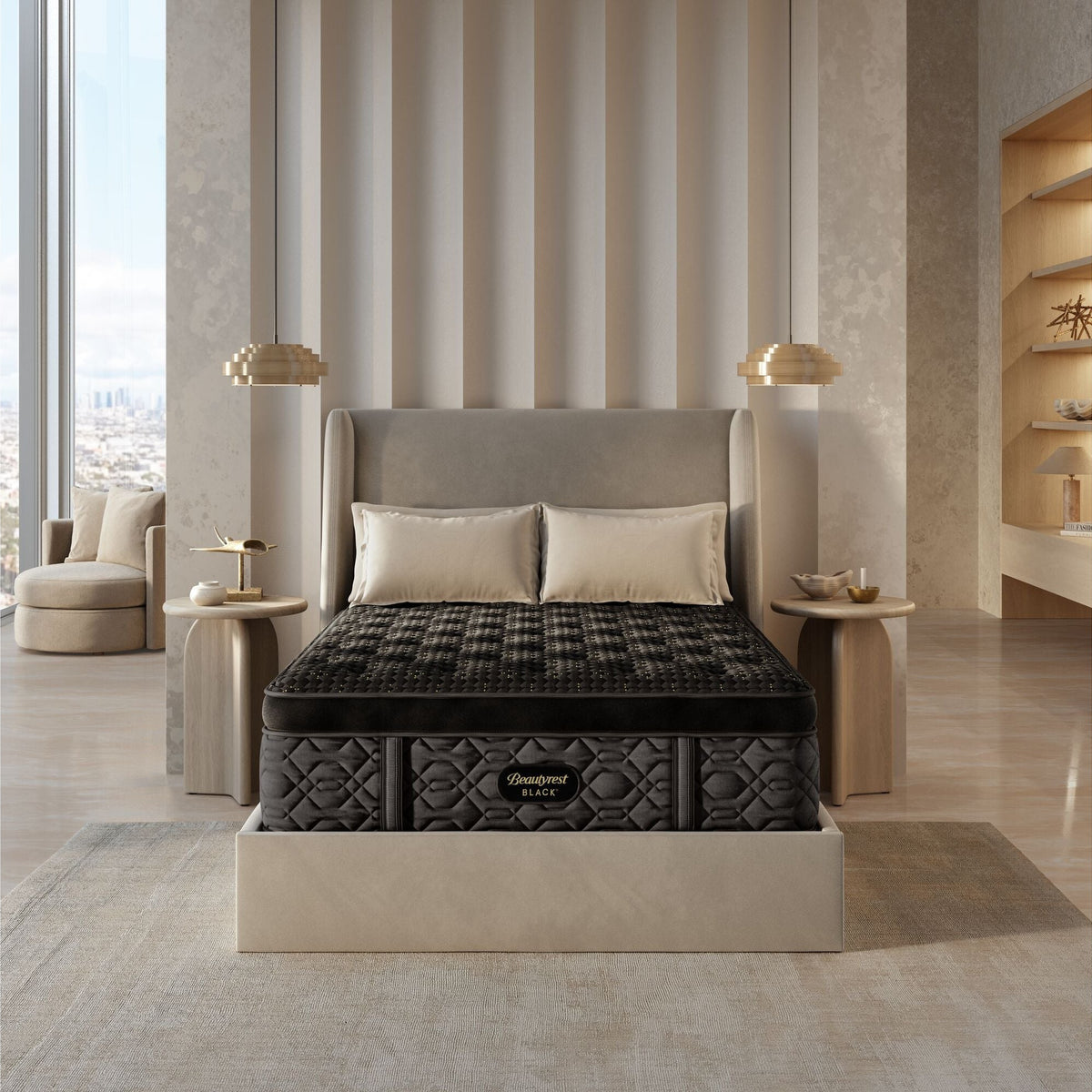 Beautyrest Black Series Four 17.25" Black Innerspring Full Plush Summit ...