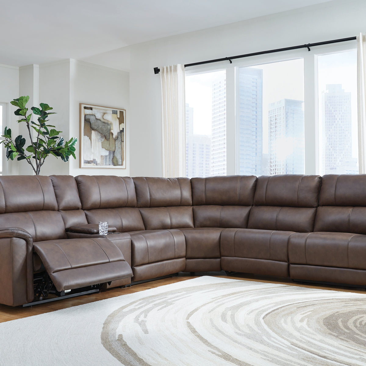 Ashley Furniture Bleckley Espresso 6-Piece Power Reclining Sectional ...