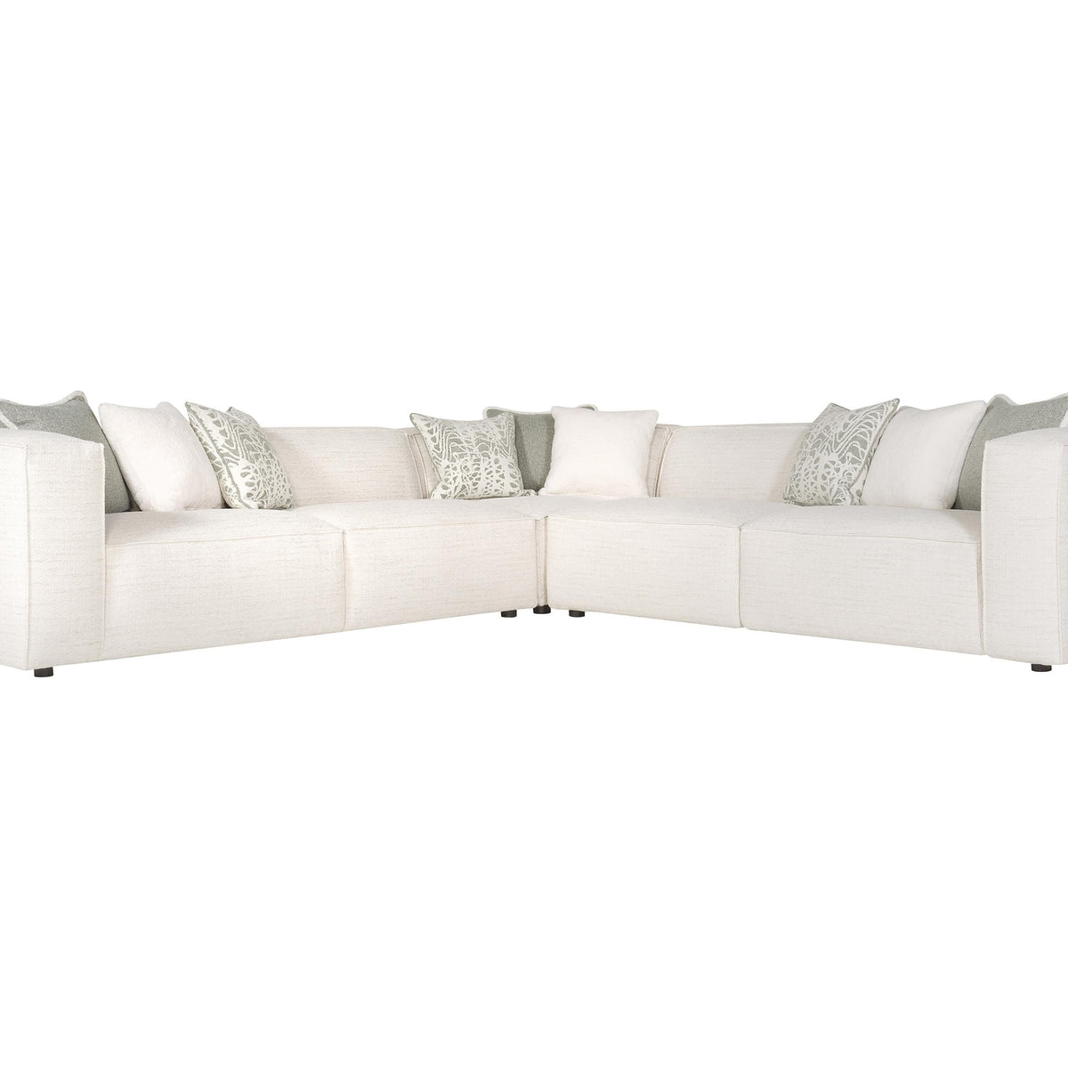 Bernhardt Bliss White Cream Fabric Sectional Ornate Home