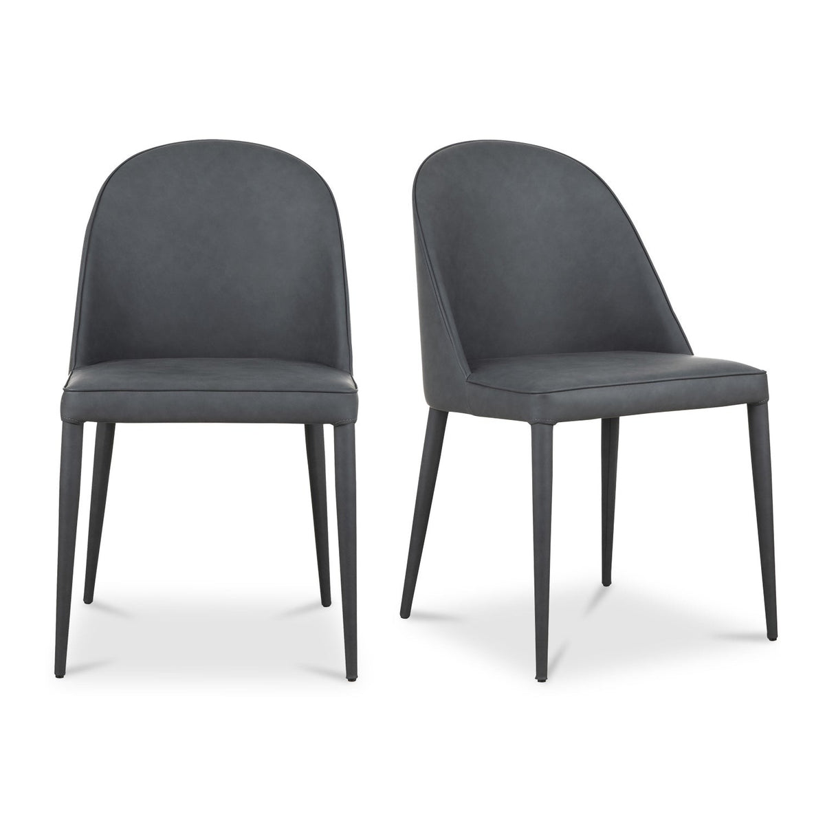 Moe's Home Burton Black Fade Vegan Leather Dining Chair (Set of 2 ...