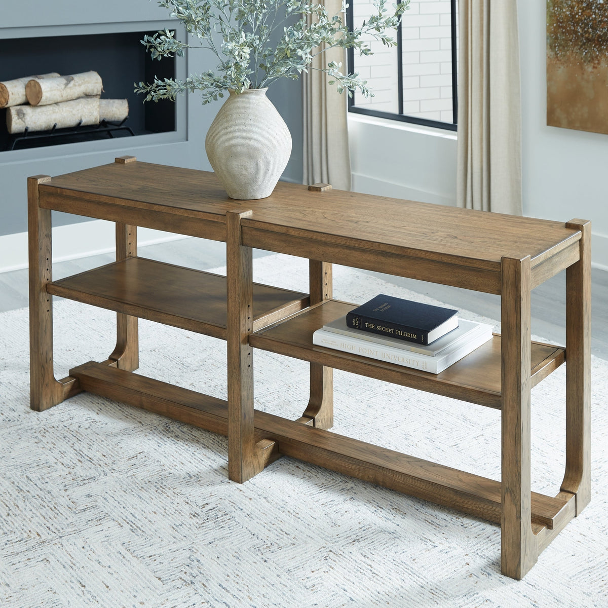 Ashley Furniture Cabalynn Light Brown Sofa Table | Ornate Home