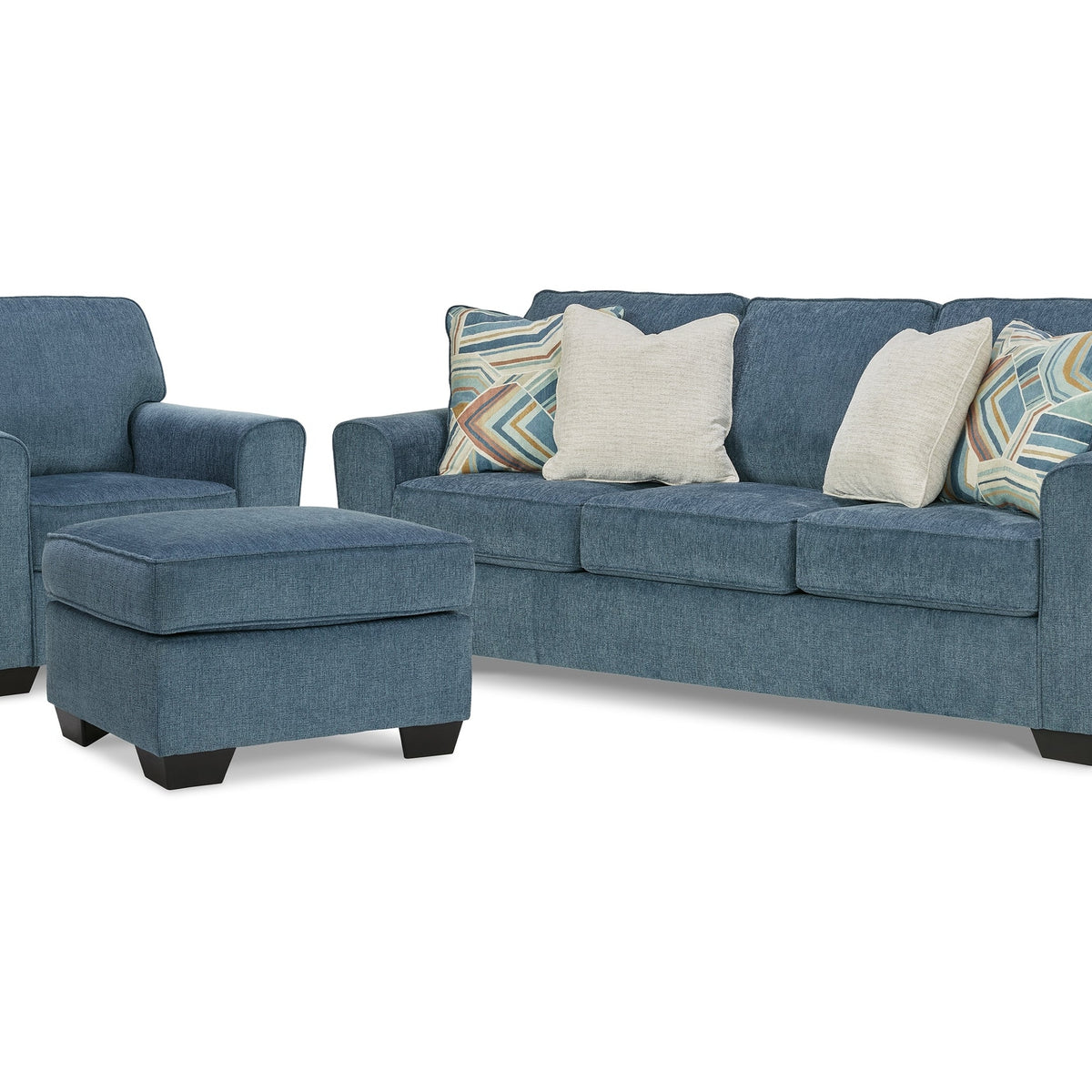 Ashley Furniture Cashton Blue Sofa, Chair and Ottoman | Ornate Home