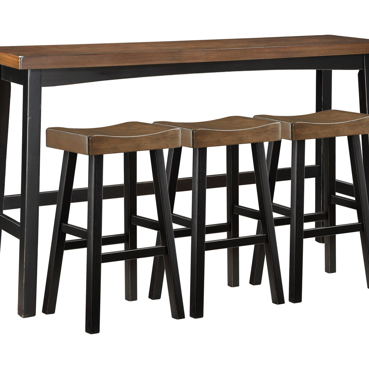 Homelegance Caspian Black/Brown 4-Piece Pack Pub Height Set | Ornate Home