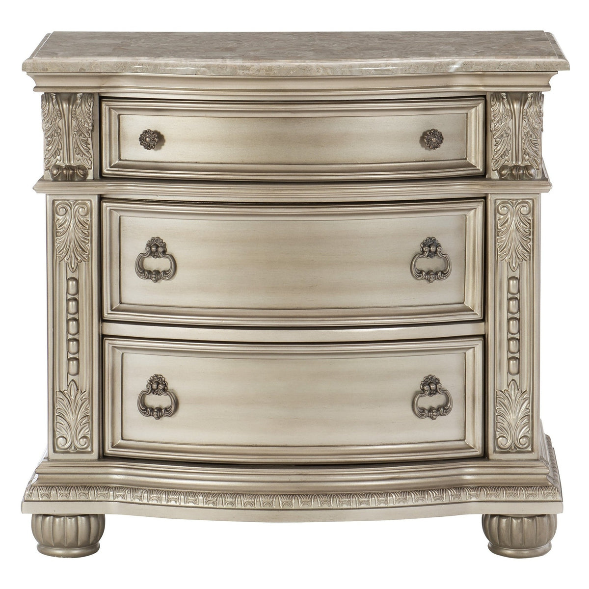 Homelegance Cavalier Silver Nightstand | Ornate Home