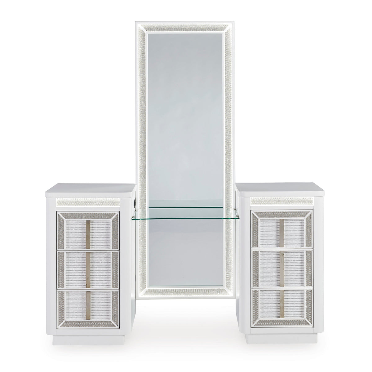 Ashley Furniture Chalanna White Vanity with Mirror | Ornate Home