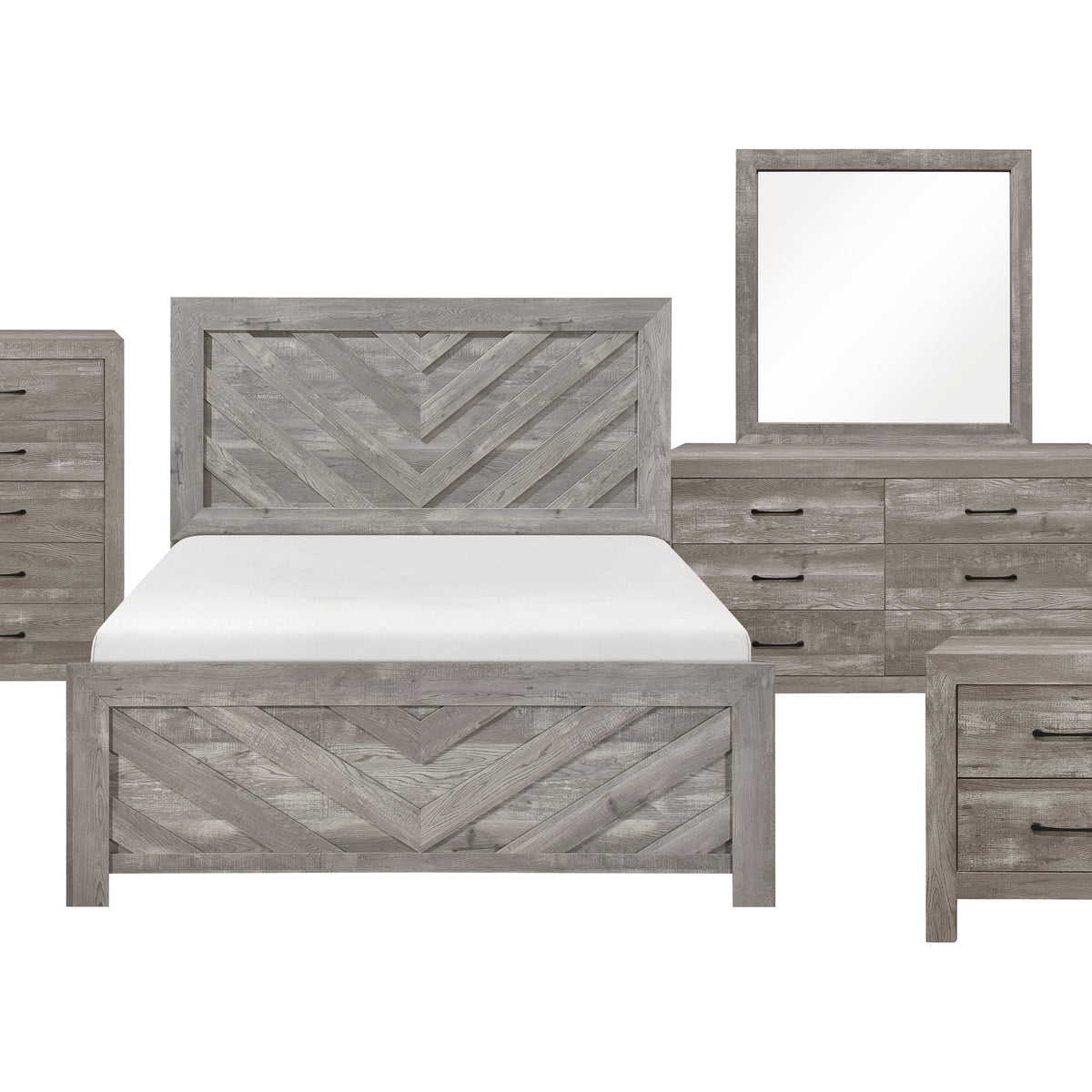 Homelegance Corbin Gray 5-Piece Queen Bedroom Set (V-Pattern)