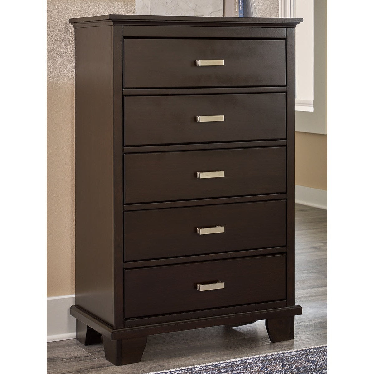 Ashley Furniture Covetown Dark Brown Chest of Drawers | Ornate Home