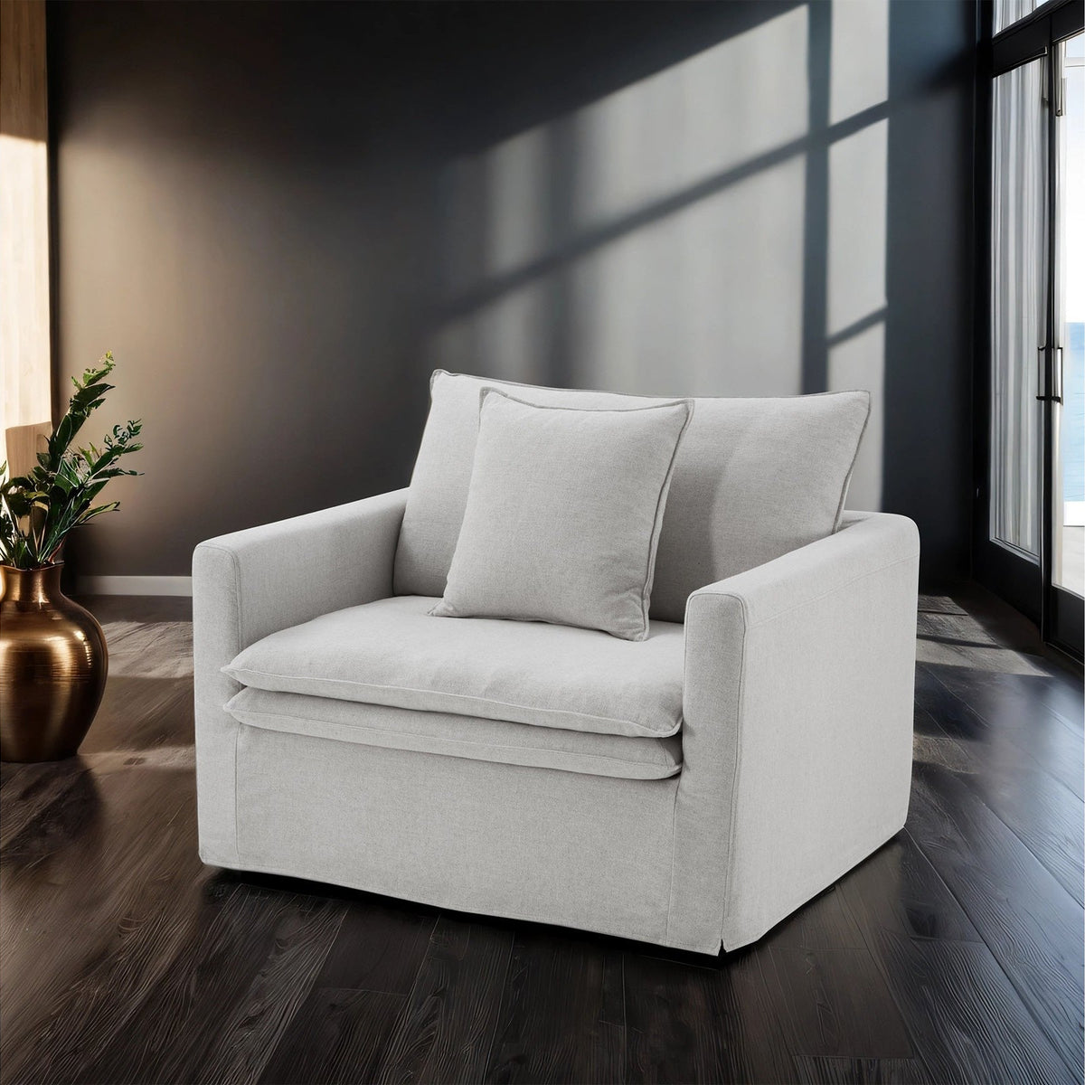 Furniture of America Crayford Light Gray Chair | Ornate Home