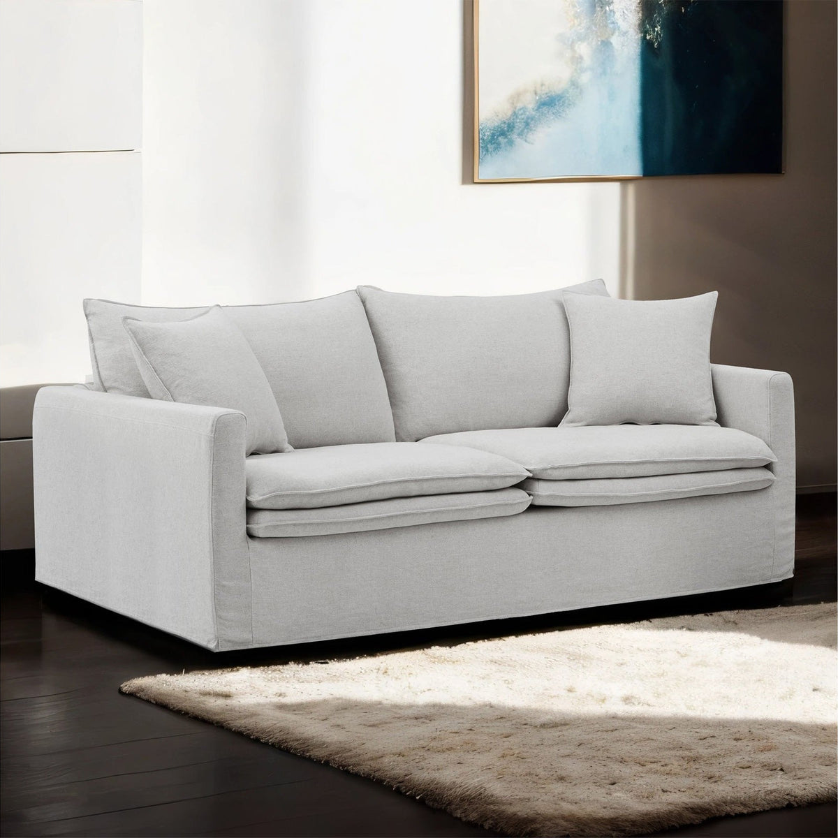 Furniture of America Crayford Light Gray Sofa | Ornate Home