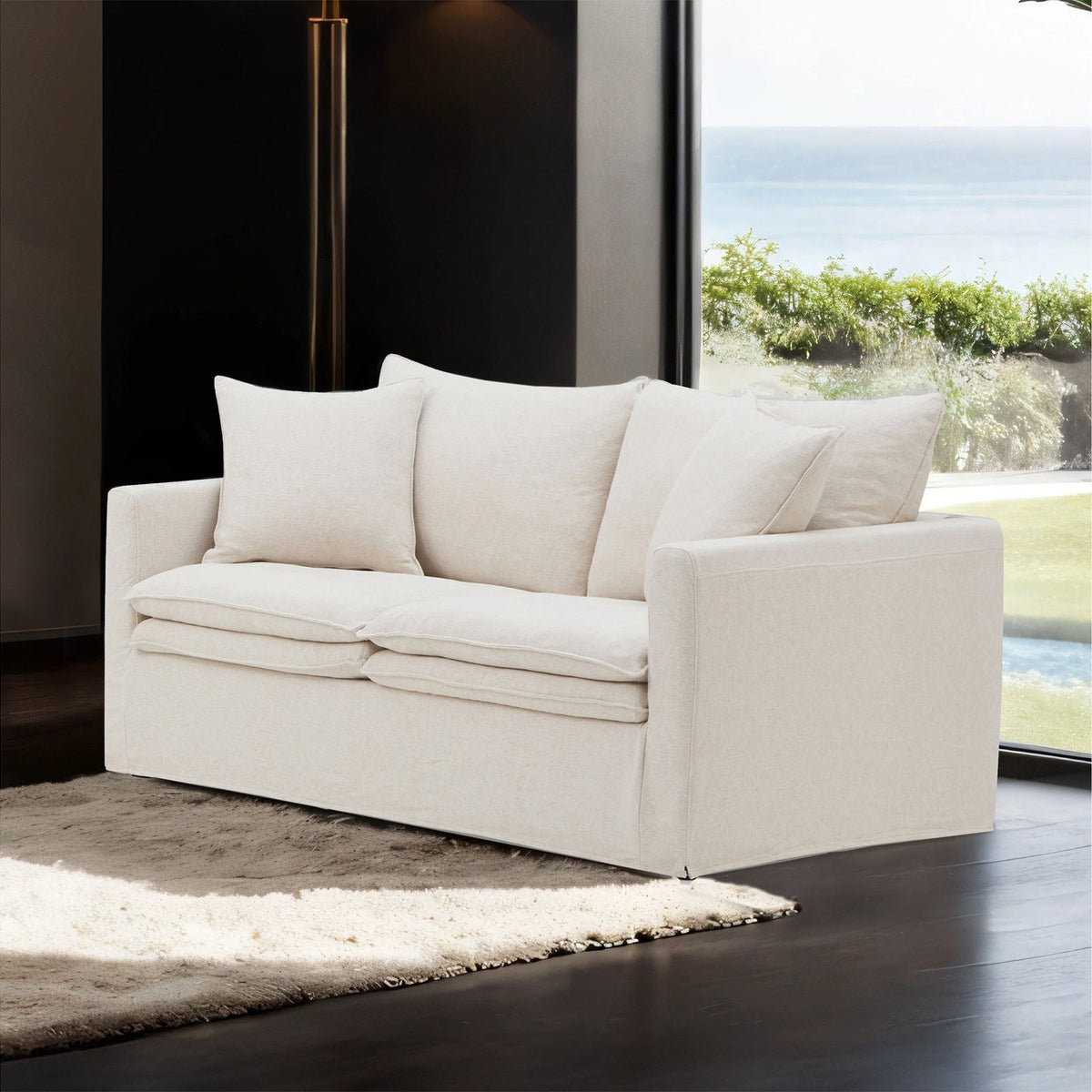 Furniture of America Crayford Taupe Loveseat | Ornate Home