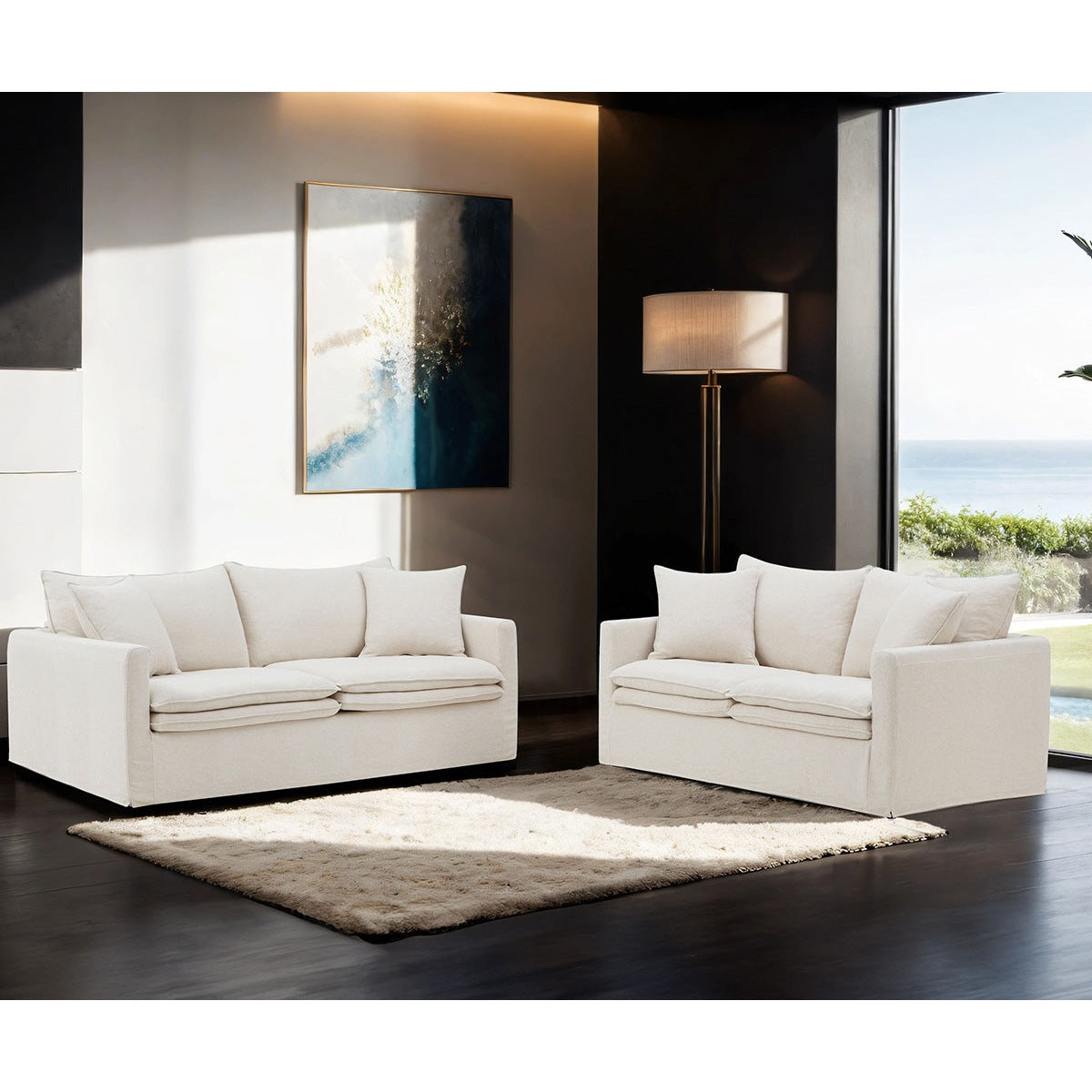 Furniture of America Crayford Taupe Upholstery Living Room Set | Ornate ...