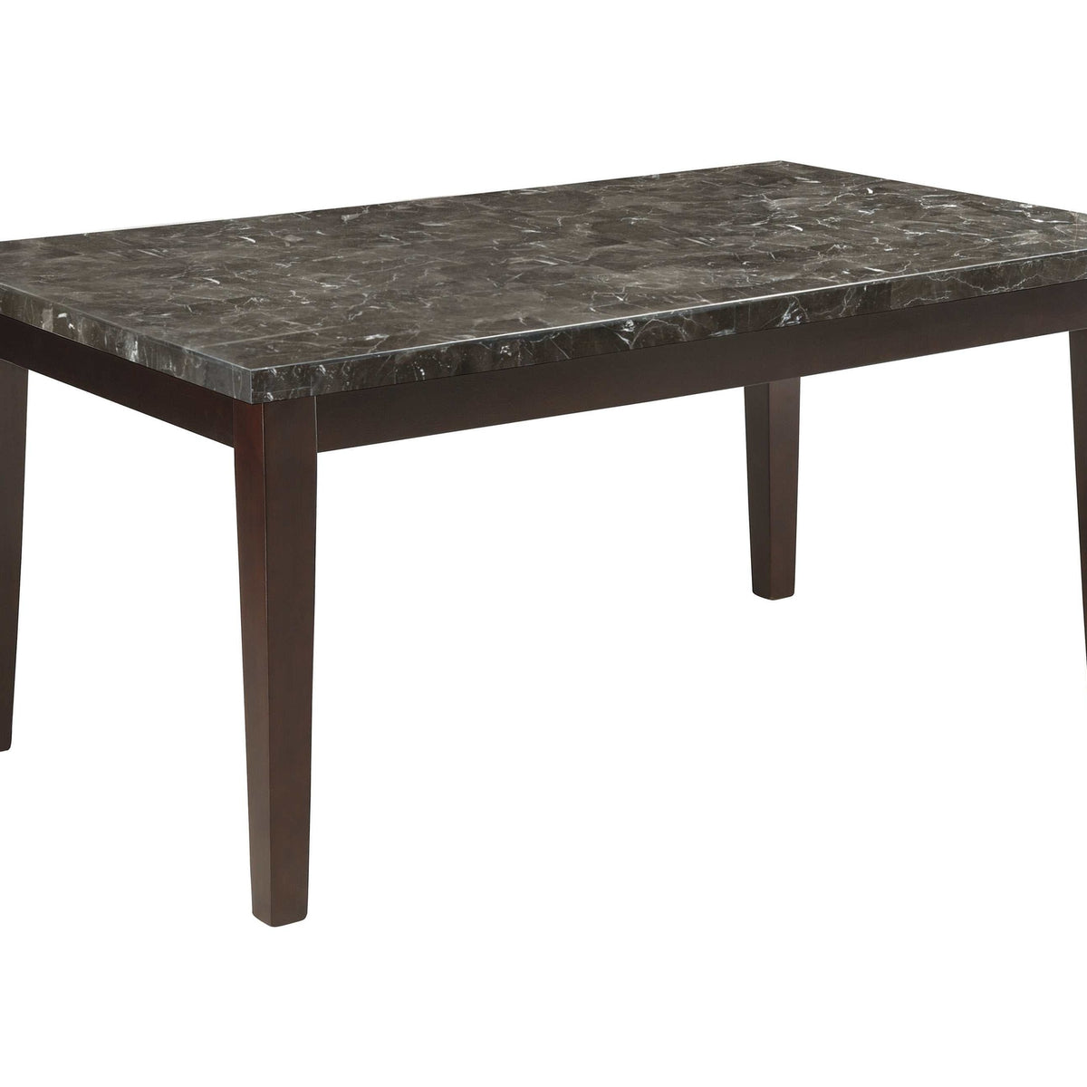 Homelegance Decatur Dark Cherry & Black Marble Top Dining Table ...