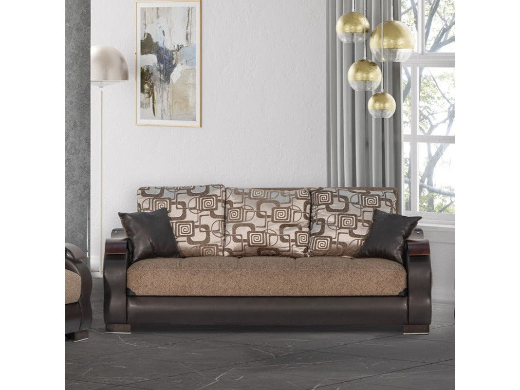Demka Dorian Sport Brown Full Sleeper Sofa | Ornate Home