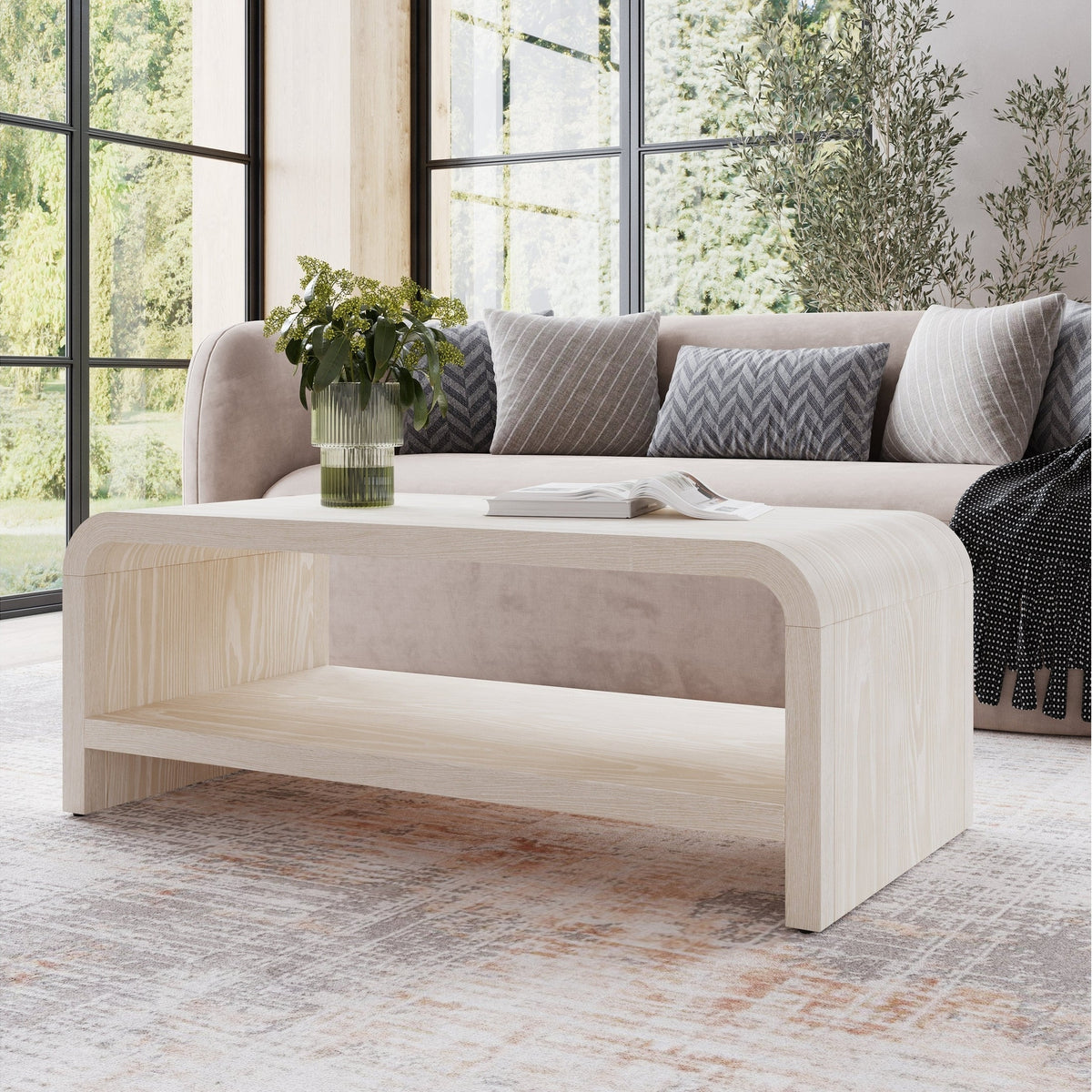 Modus Furniture Drake Ash Wood Coffee Table in Sugar | Ornate Home