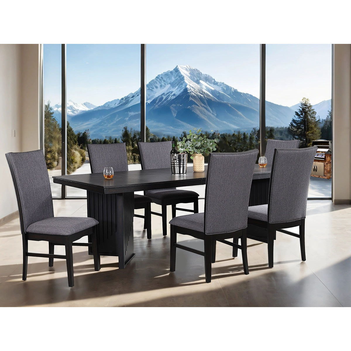 Furniture of America Easingwold Black Dining Table | Ornate Home