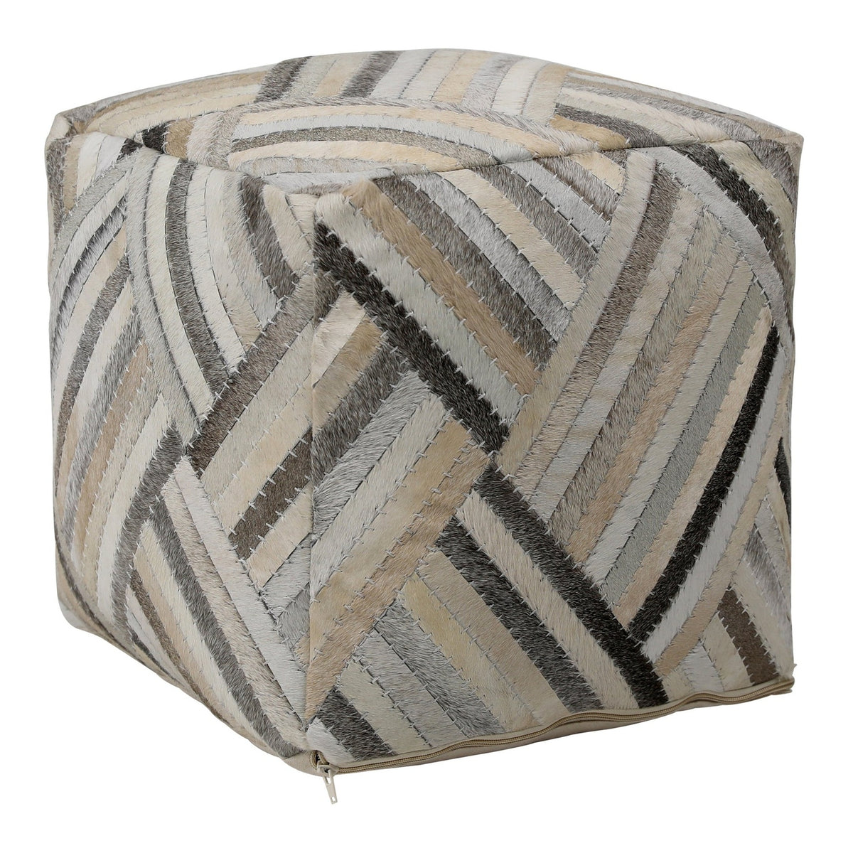 Dovetail Edith Multicolor Pouf | Ornate Home