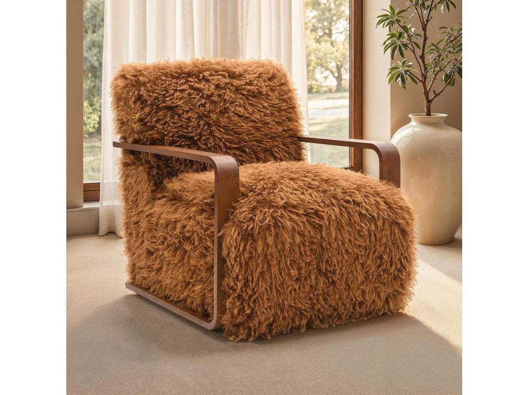 Furniture of America Elardo Camel Brown Accent Chair | Ornate Home