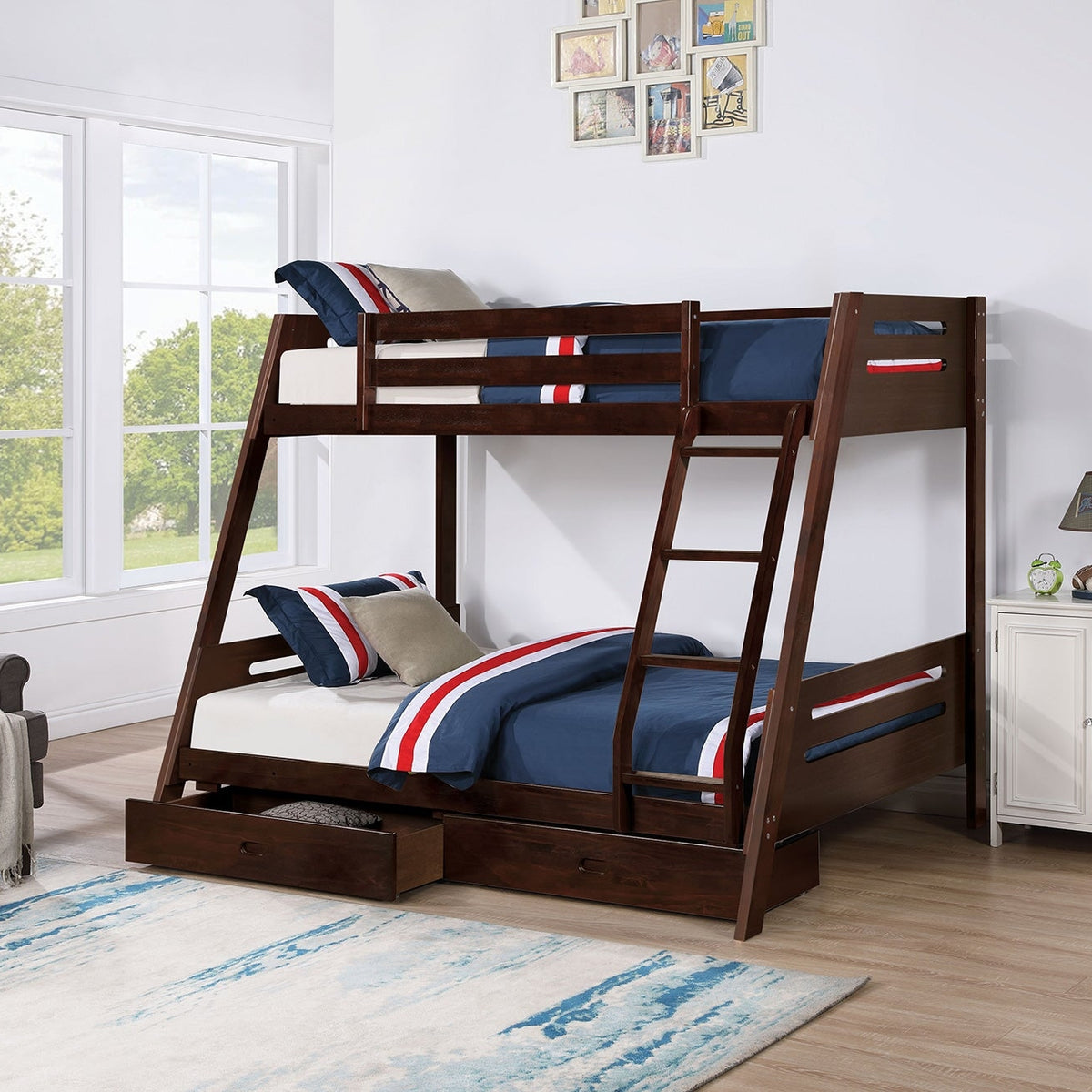 Furniture of America Emilee Espresso Twin/Full Bunk Bed | Ornate Home