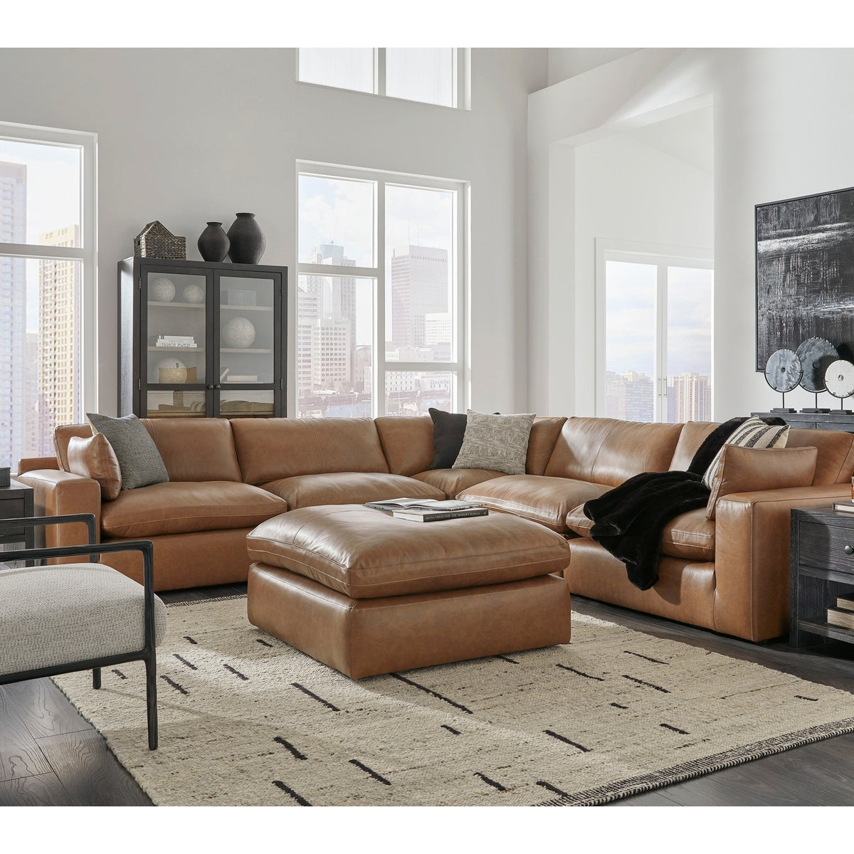 Ashley Furniture Emilia Caramel Leather Modular Sectional Units ...