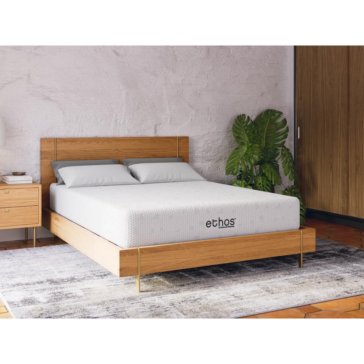 Diamond Mattress Ethos Avani 2.0 10" Plush White Wrap Queen Mattress ...