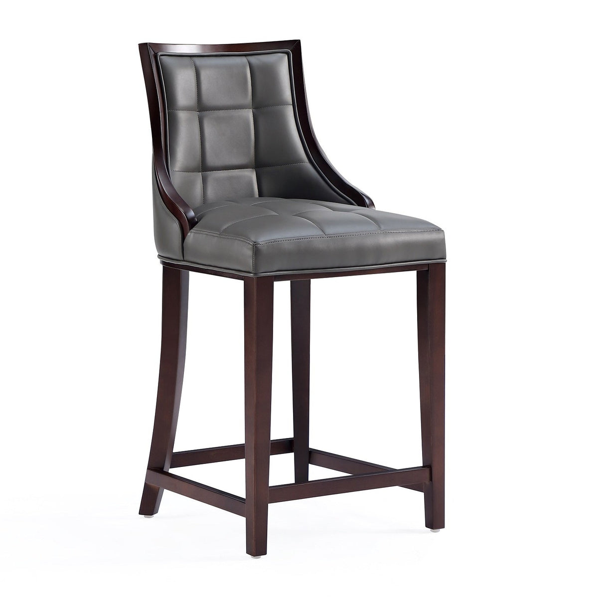 Manhattan Comfort Fifth Avenue Faux Leather Counter Stool in Pebble ...