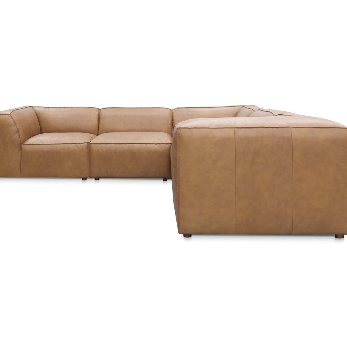 Moe's Home Form Tan Leather Classic L Shaped Modular Sectional | Ornate ...