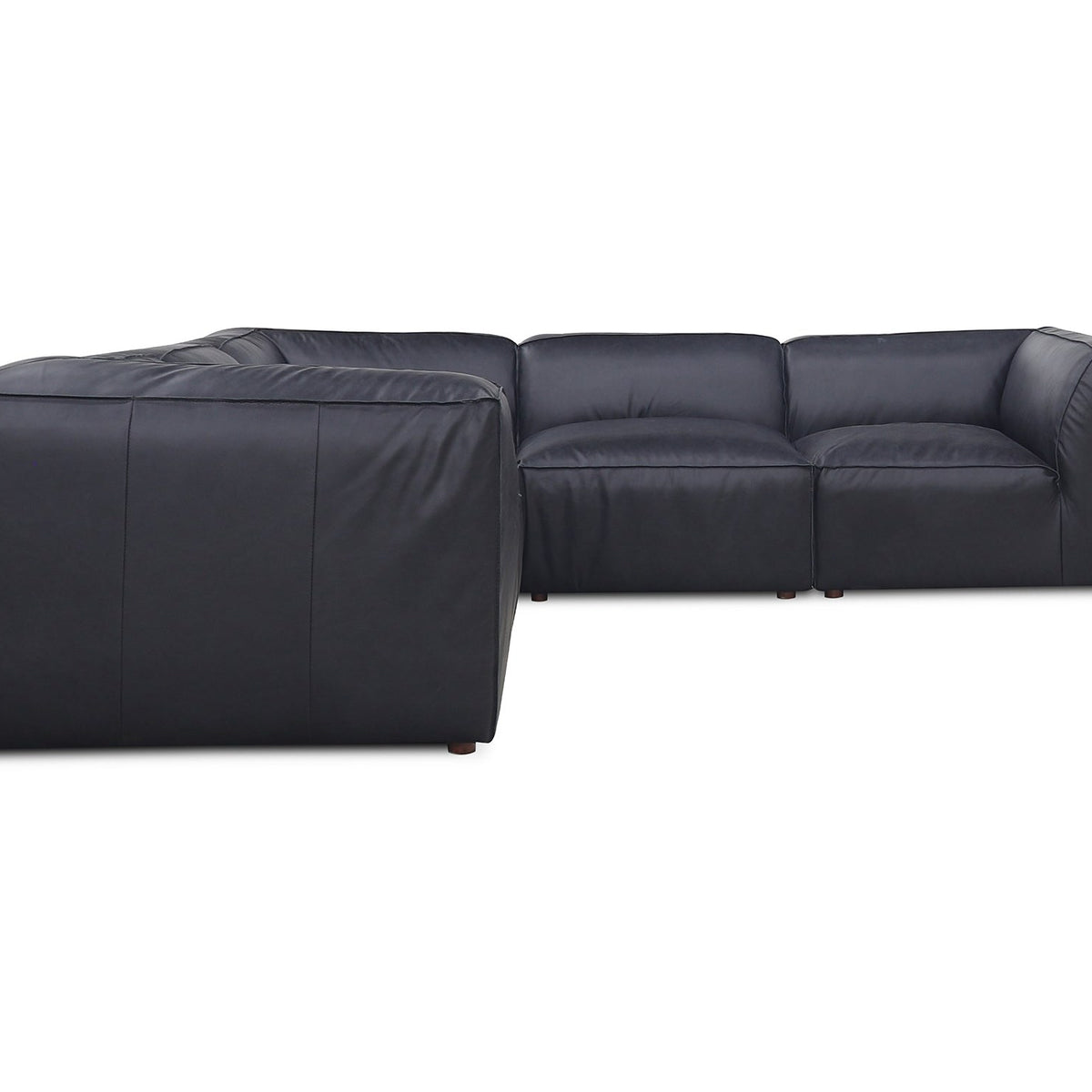 Moe's Home Form Vantage Black Leather Classic L Shaped Modular ...