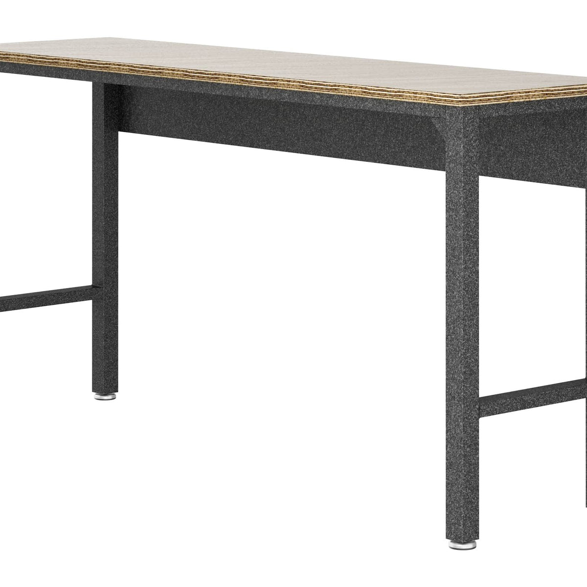 Manhattan Comfort Fortress Garage Table in Natural Wood in Steel ...