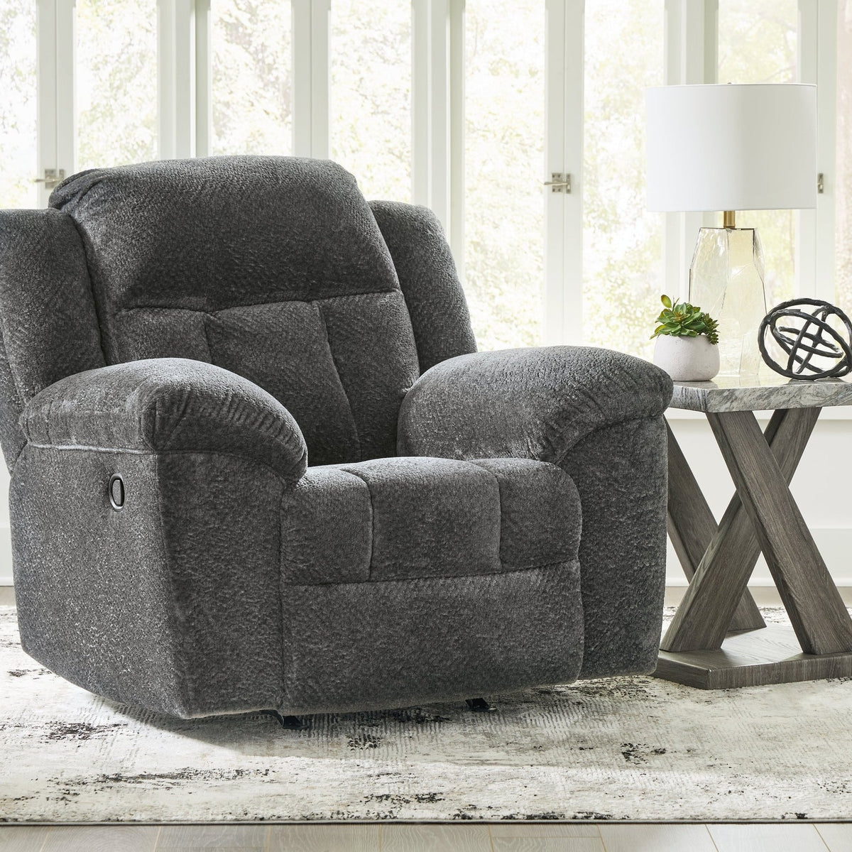Ashley Furniture Frohn Graphite Rocker Recliner | Ornate Home