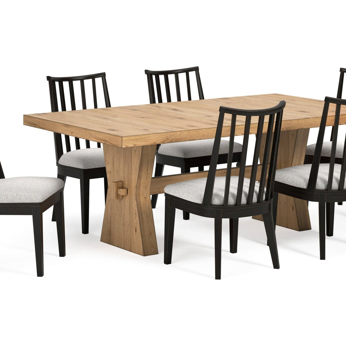 Ashley Furniture Galliden Light Brown Dining Table and 6 Chairs ...