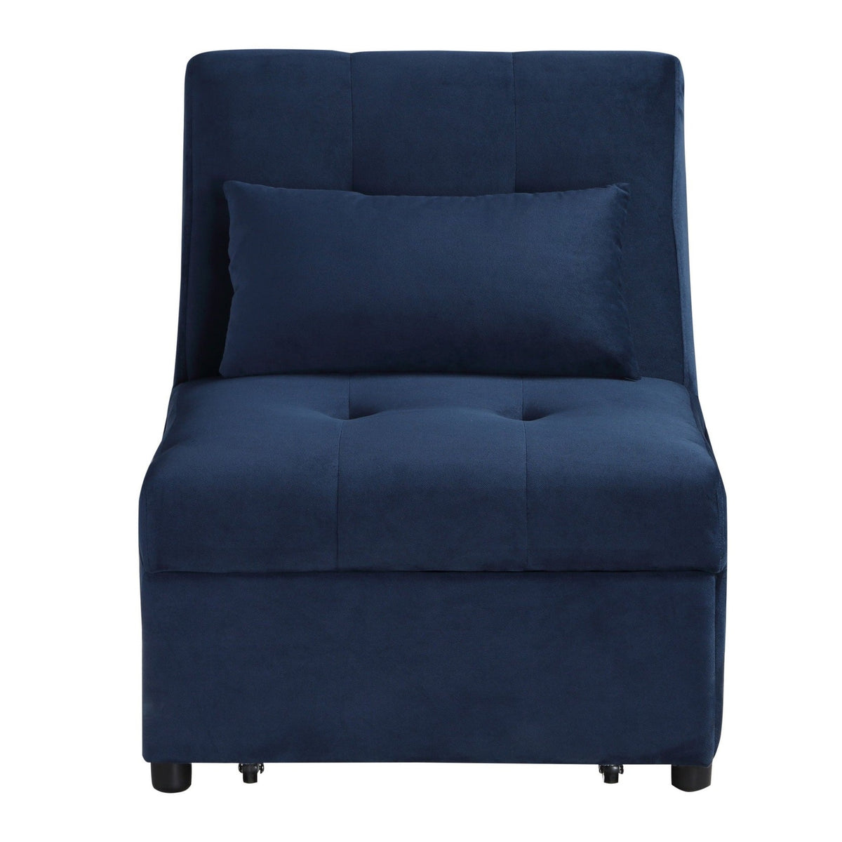 Homelegance Garrell Blue Velvet Lift Top Storage Bench with Pull-out ...