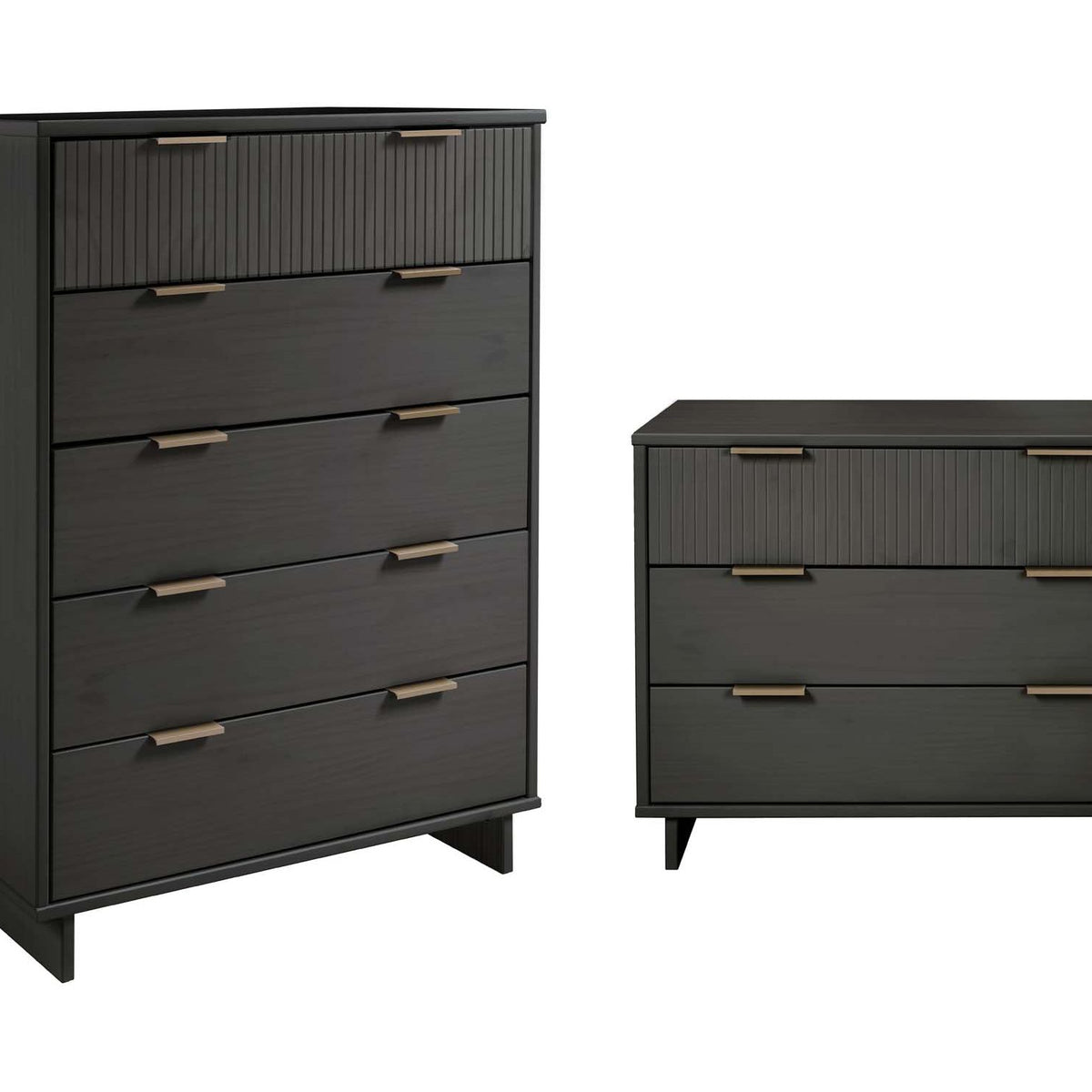 Manhattan Comfort Granville 2-Piece Tall Chest and Standard Dresser Set ...