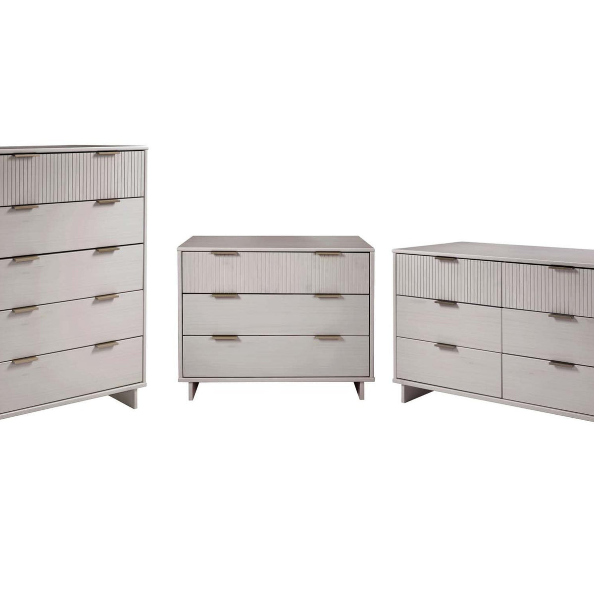 Manhattan Comfort Granville 3-Piece Tall Narrow Chest, Double Dresser ...
