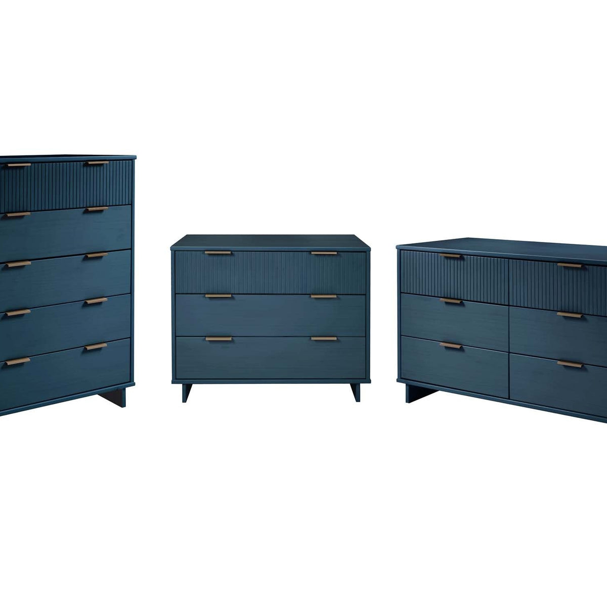 Manhattan Comfort Granville 3-Piece Tall Narrow Chest, Double Dresser ...