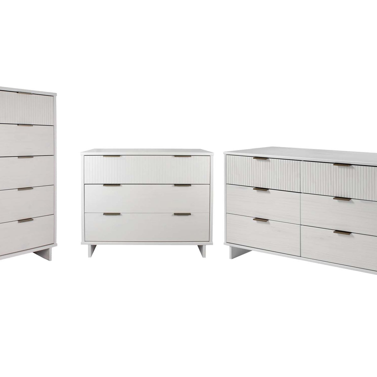 Manhattan Comfort Granville 3-Piece Tall Narrow Chest, Double Dresser ...